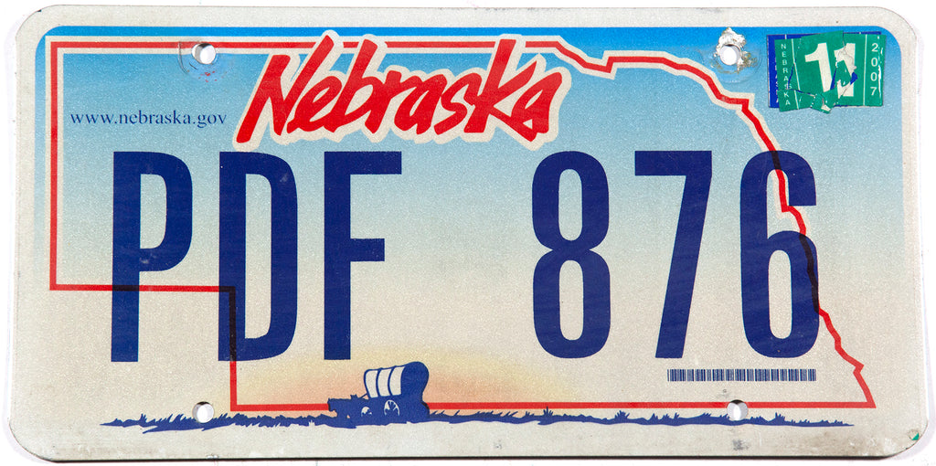 2007 Nebraska with State Outline License Plate | Brandywine General Store