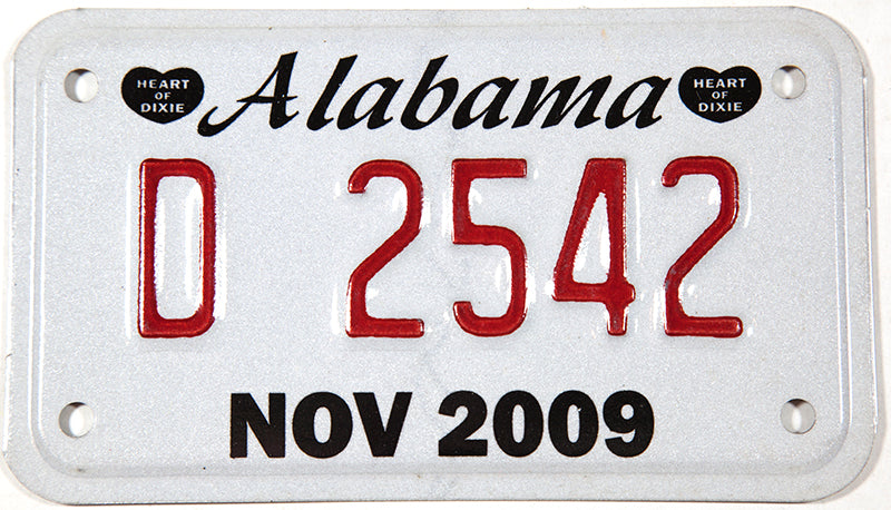 2009 Alabama Motorcycle Dealer License Plate | Brandywine General Store
