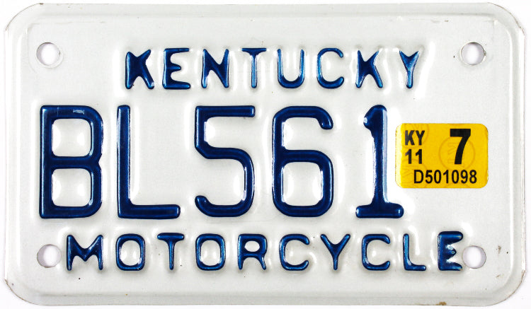 2011 Kentucky Motorcycle License Plate | Brandywine General Store