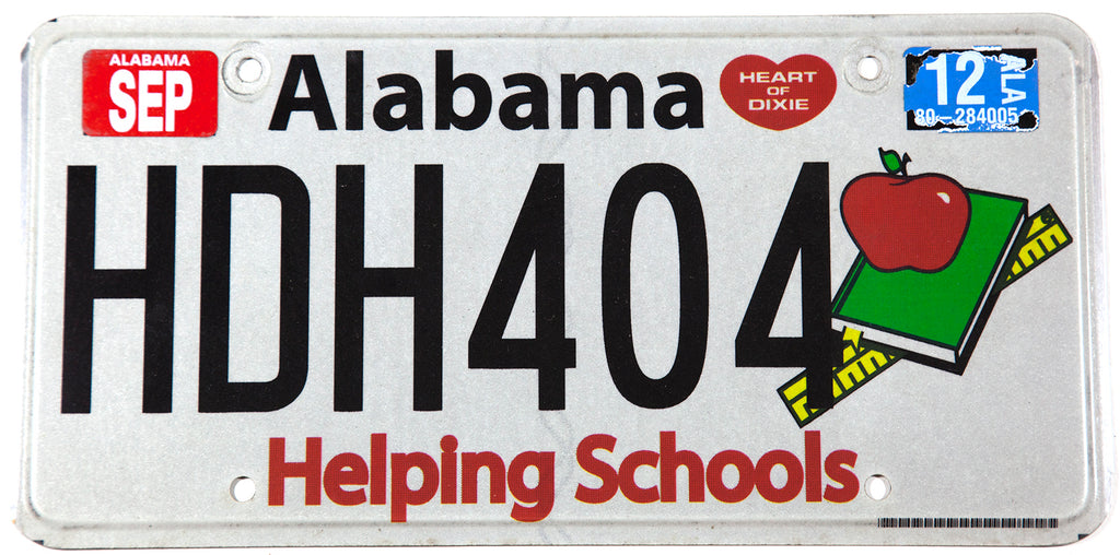 2012 Alabama Helping Schools License Plate | Brandywine General Store