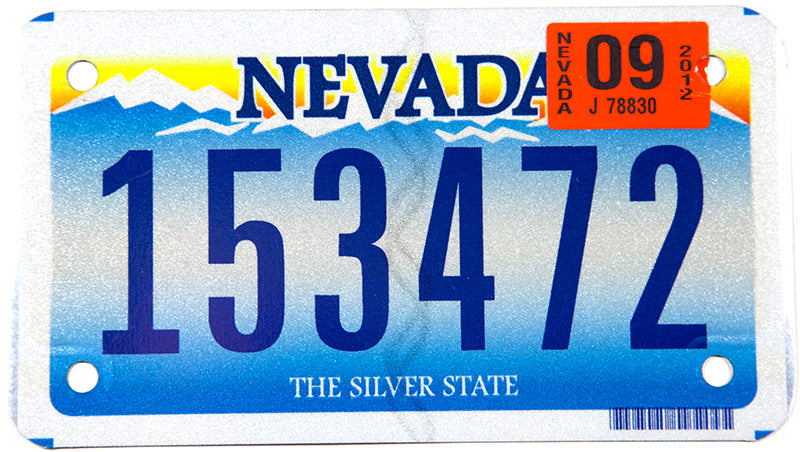 2012 Nevada Motorcycle License Plate | Brandywine General Store