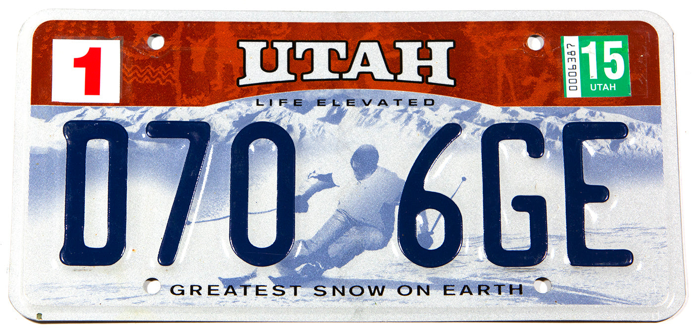 2015 Utah Greatest Snow License Plate | Brandywine General Store