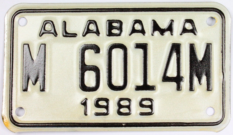 1989 Alabama Motorcycle License Plate | Brandywine General Store