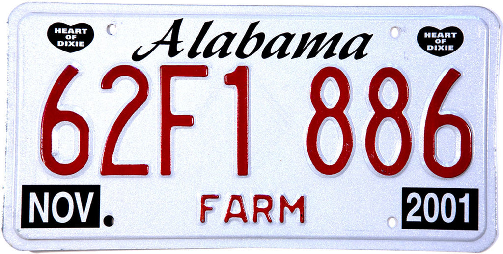 2001 Alabama Farm License Plate | Brandywine General Store