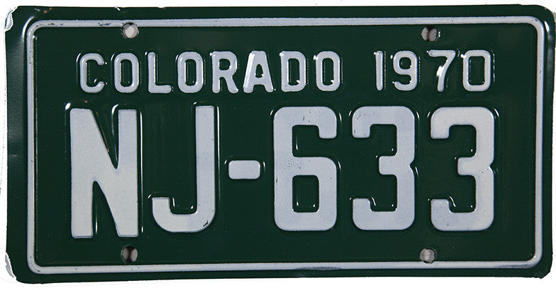 1970 Colorado Motorcycle License Plate | Brandywine General Store