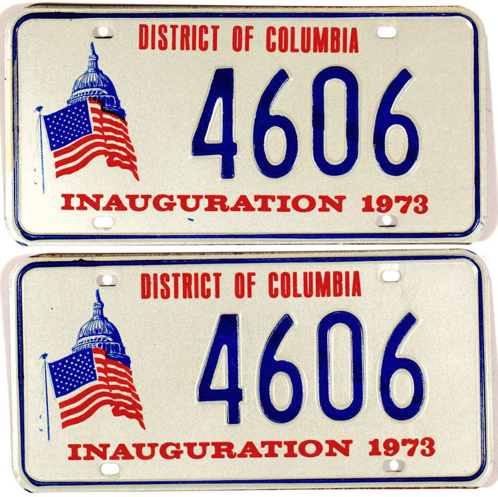 1973 District of Columbia Inaugural License Plates | Brandywine General ...