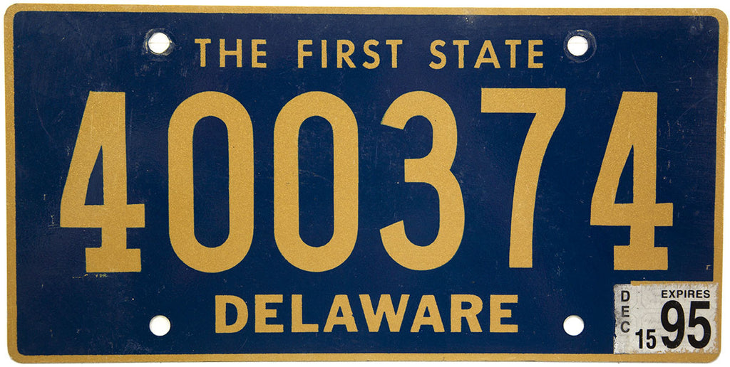1995 Delaware License Plate | Brandywine General Store