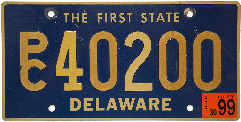 1999 Delaware Station Wagon License Plate | Brandywine General Store