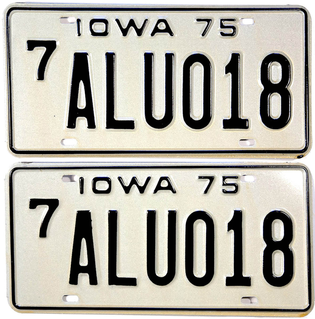 1975 Iowa License Plates | Brandywine General Store