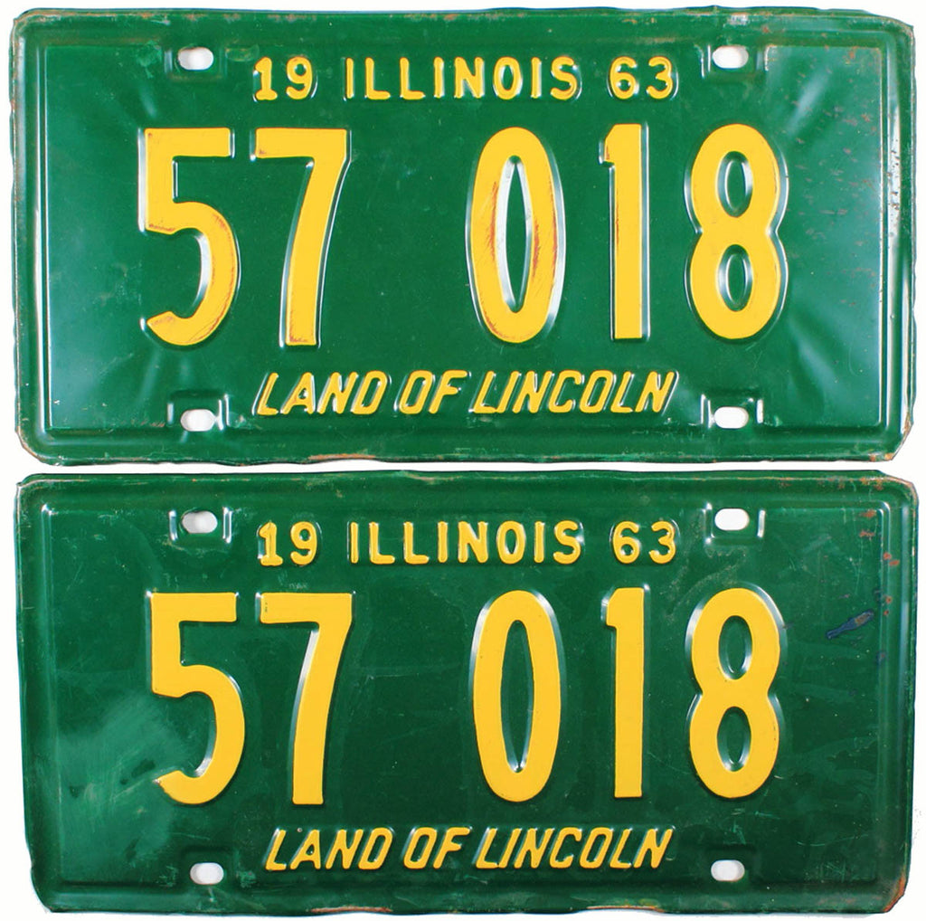1963 Illinois License Plates | Brandywine General Store