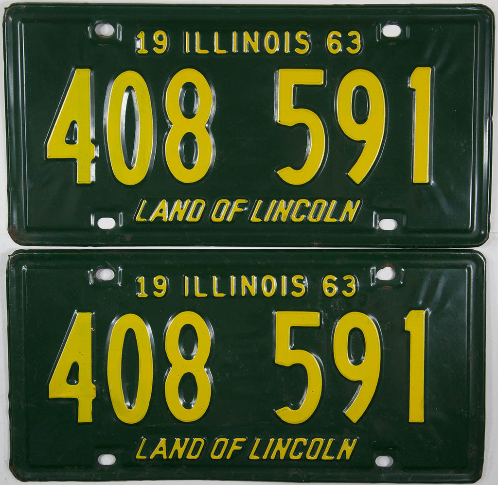 1963 Illinois License Plates | Brandywine General Store