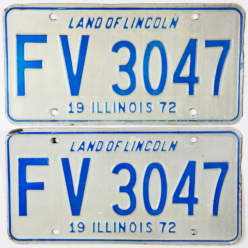 1972 Illinois License Plates | Brandywine General Store