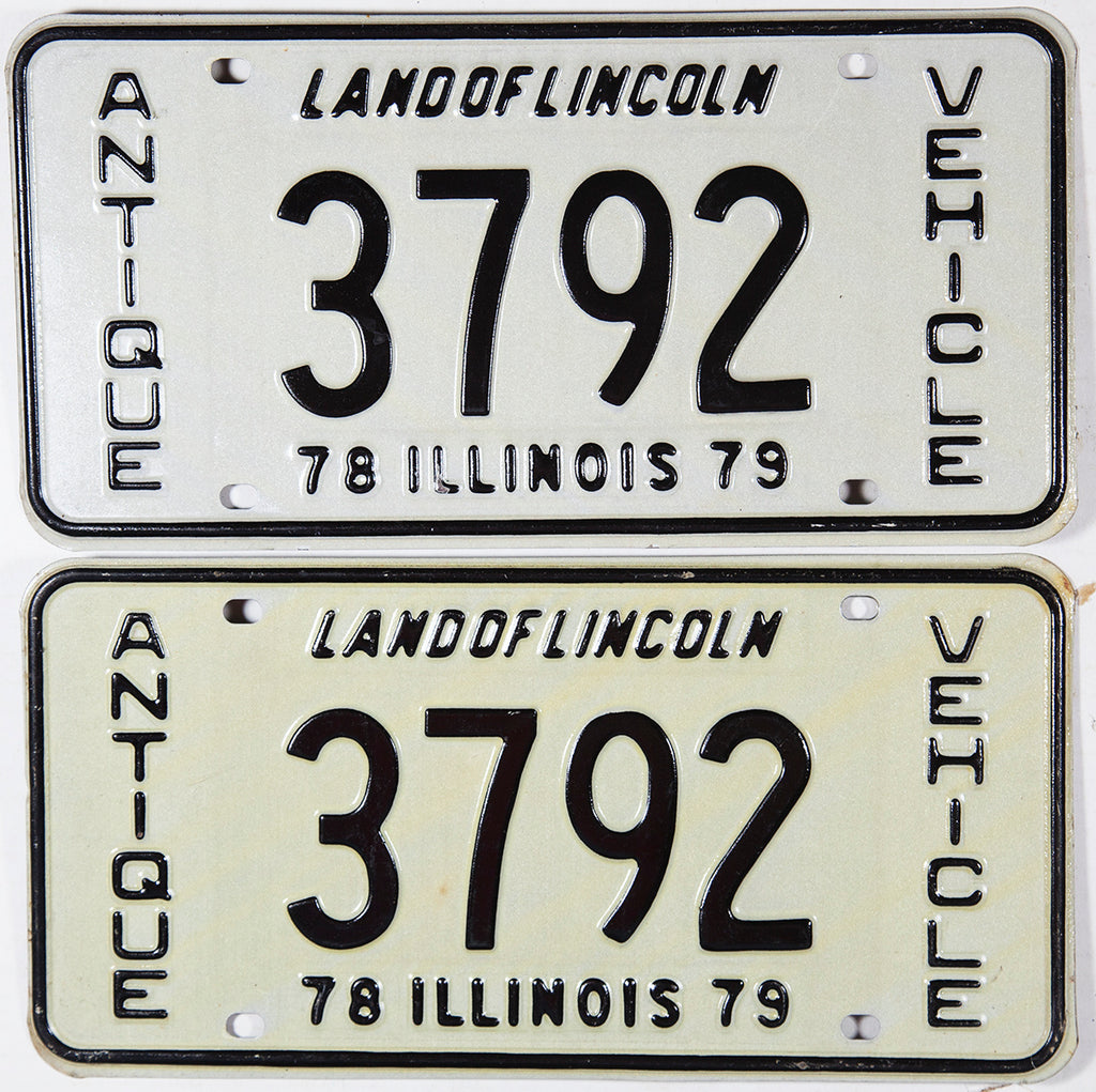 1978 - 79 Illinois Antique Vehicle License Plates | Brandywine General ...