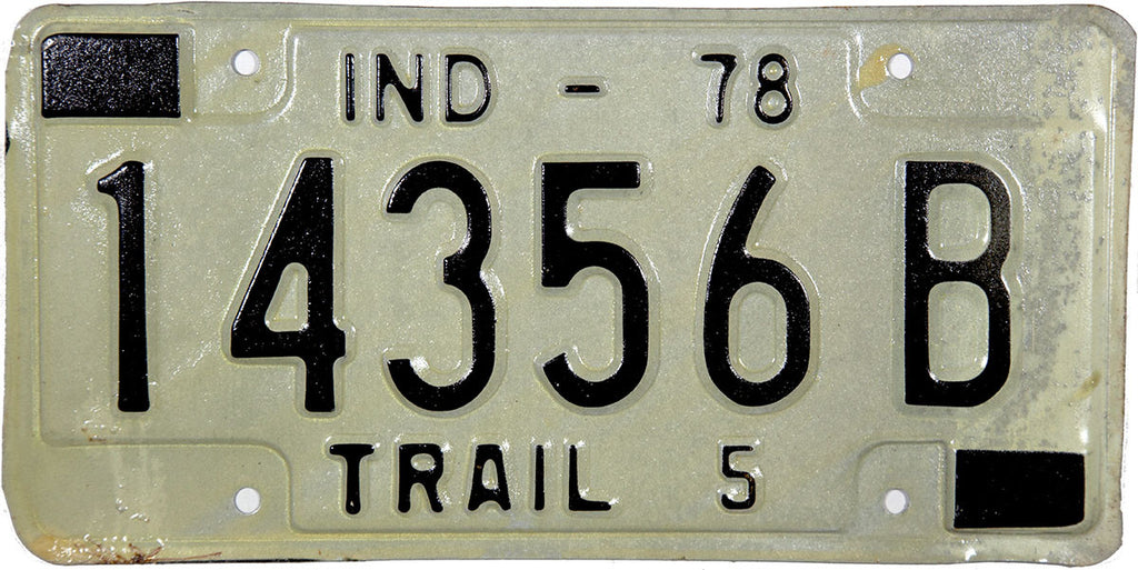 1978 Indiana Trailer License Plate | Brandywine General Store
