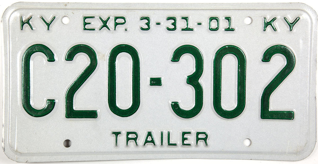 2001 Kentucky Trailer License Plate | Brandywine General Store