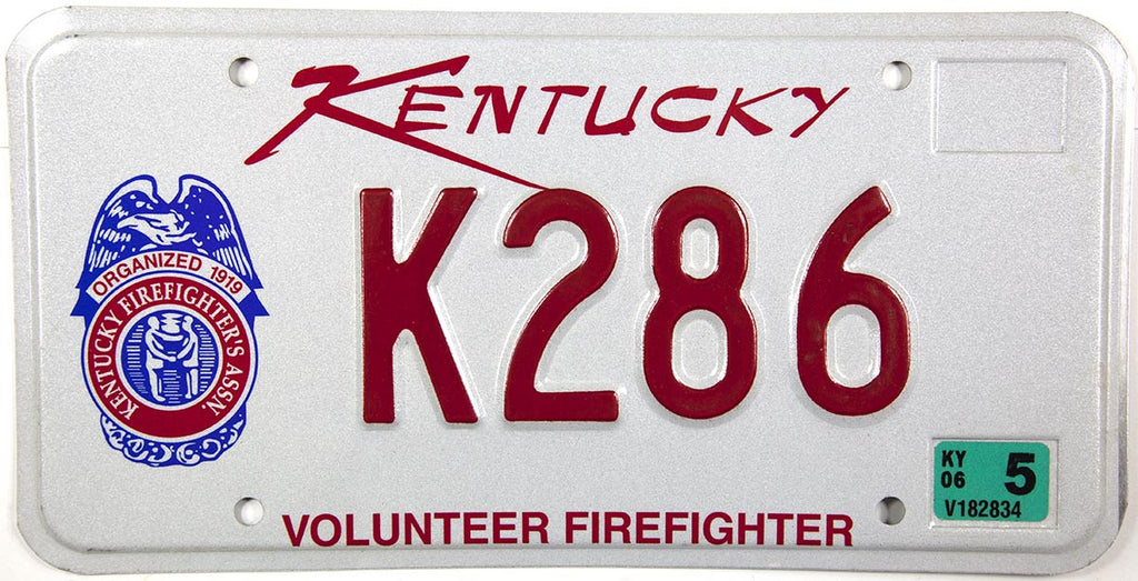 2006 Kentucky Firefighter License Plate | Brandywine General Store