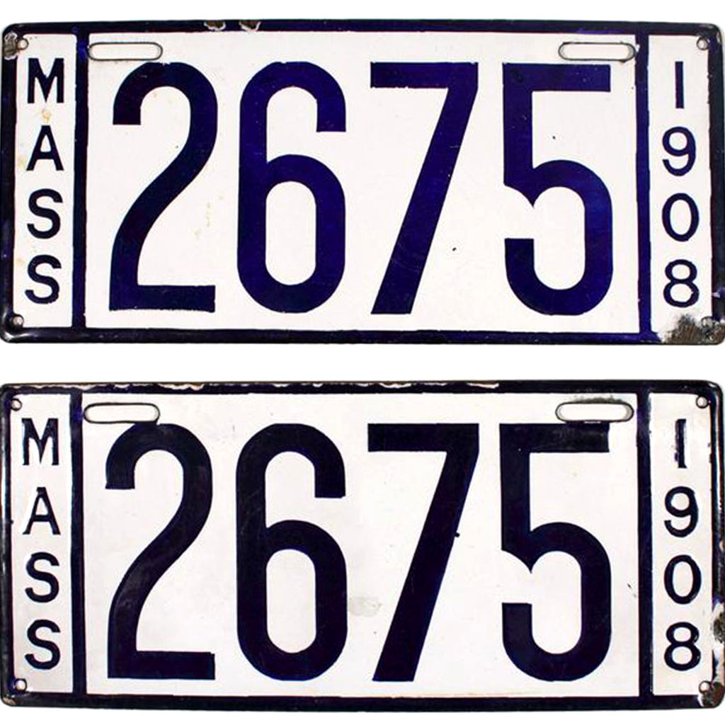 1908 Massachusetts License Plates | Brandywine General Store