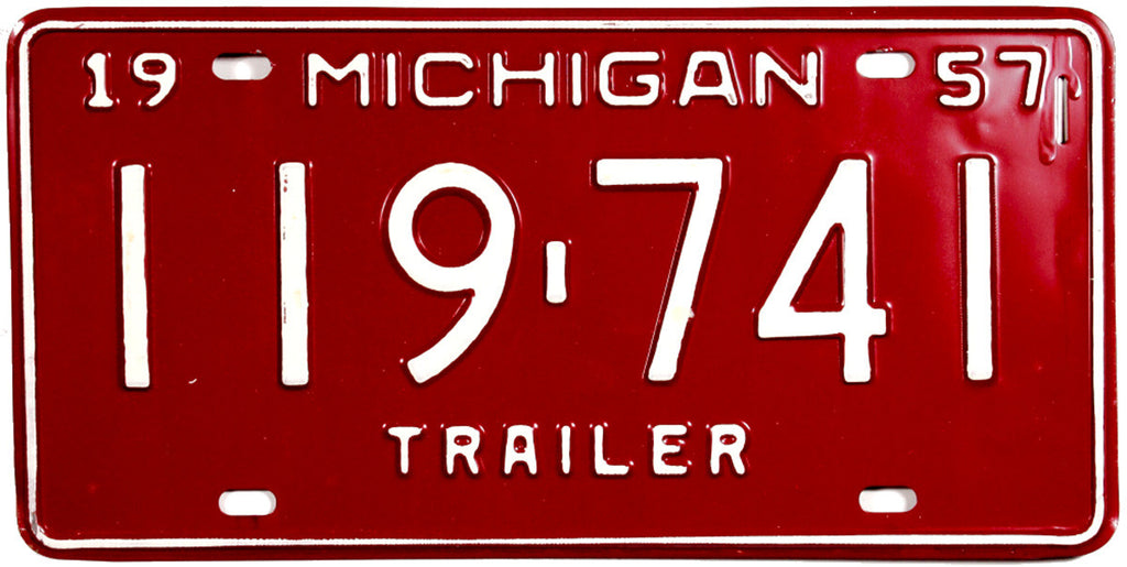 1957 Michigan Trailer License Plate | Brandywine General Store