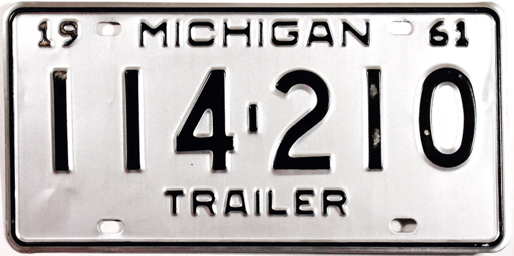 1961 Michigan Trailer License Plate | Brandywine General Store
