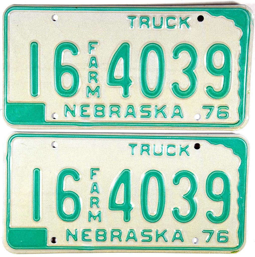 1976 Nebraska Farm License Plates | Brandywine General Store