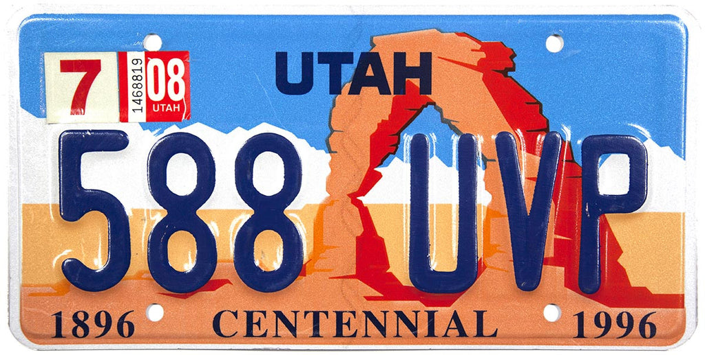 2008 Utah Centennial License Plates | Brandywine General Store