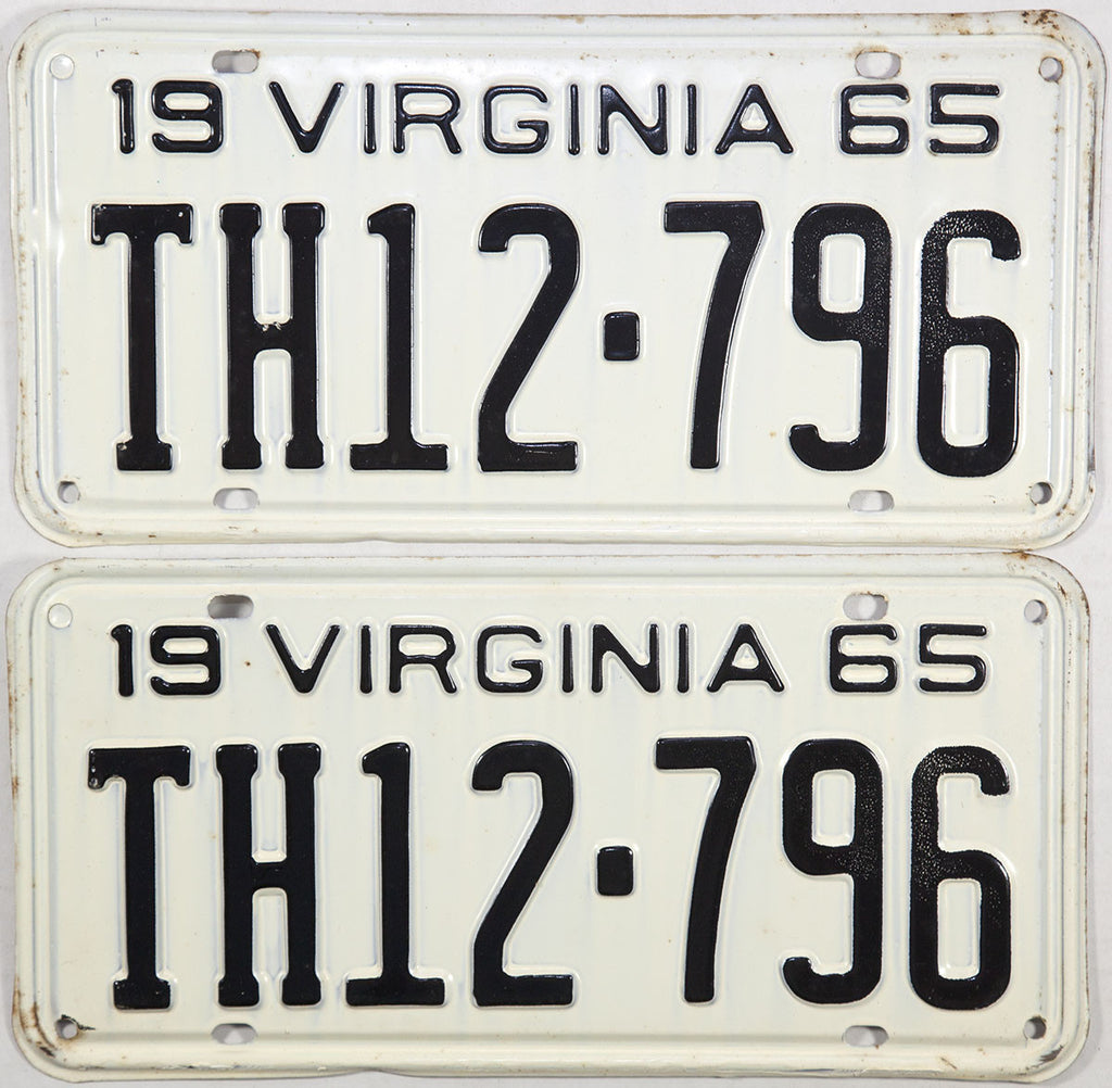 1965 Virginia Truck License Plates | Brandywine General Store