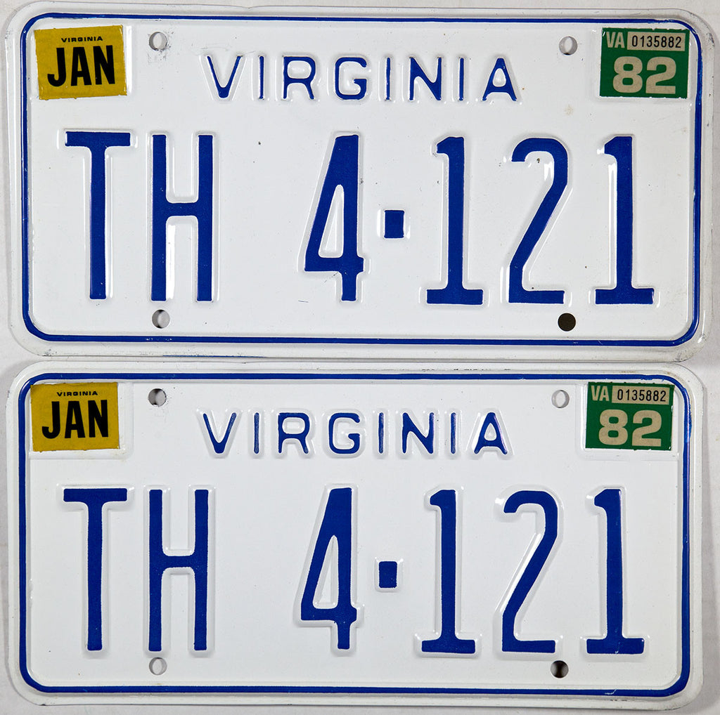 1982 Virginia Truck License Plates | Brandywine General Store