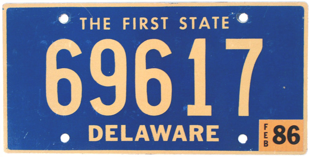 1986 Delaware License Plate | Brandywine General Store