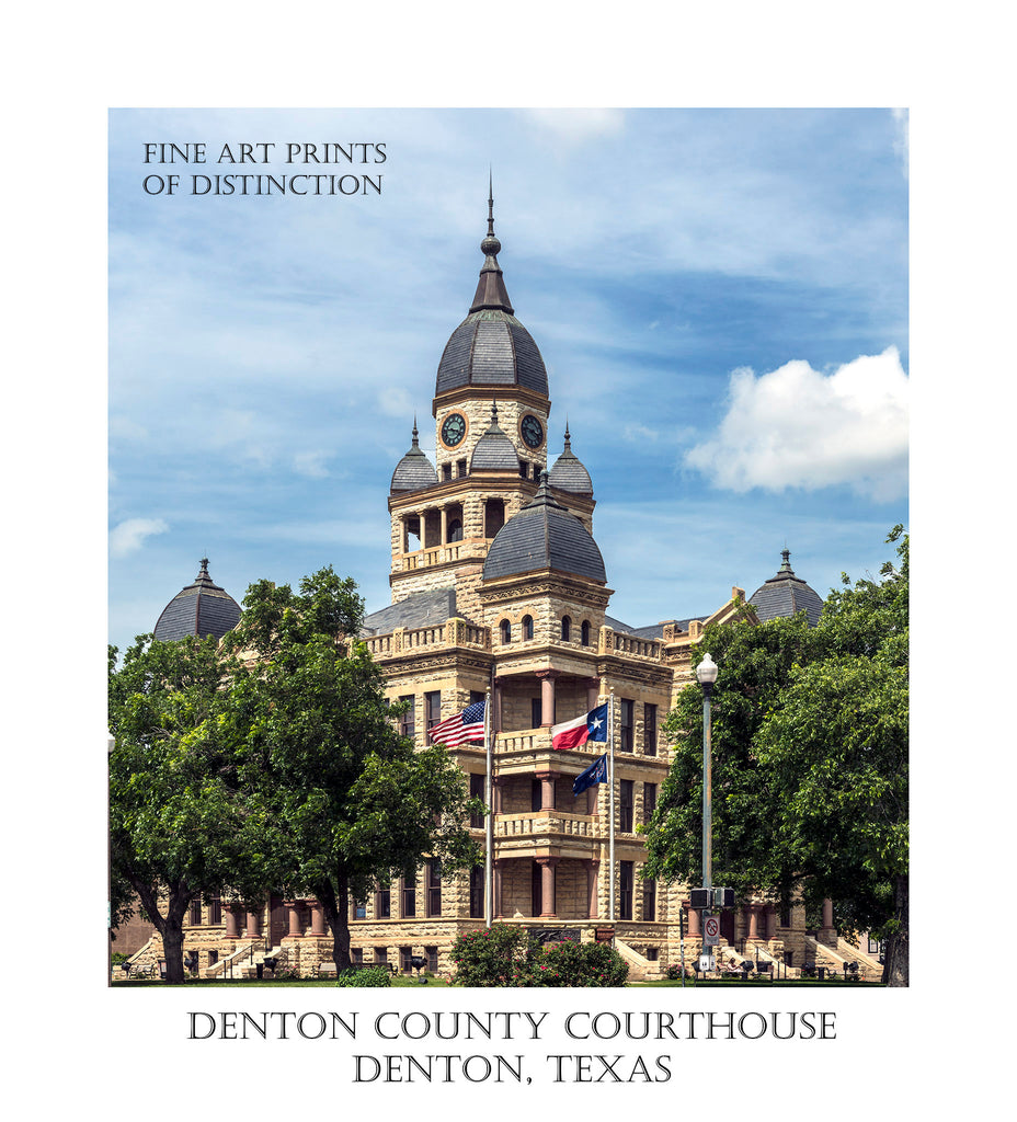 Denton County Texas Courthouse Art Poster | Brandywine General Store