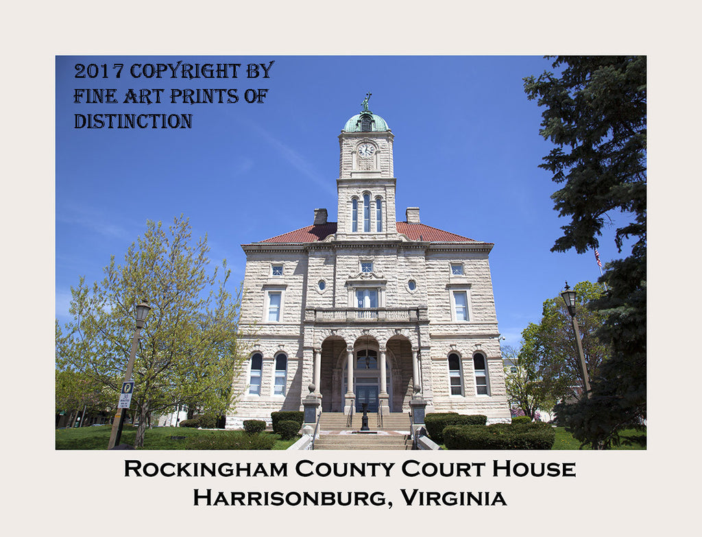 Rockingham County VA Courthouse Art Print with Border | Brandywine ...