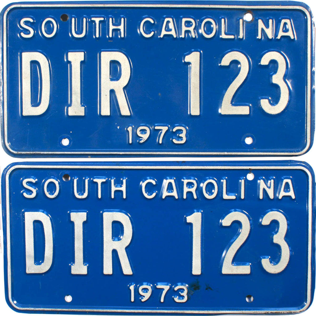 1973 South Carolina License Plates | Brandywine General Store