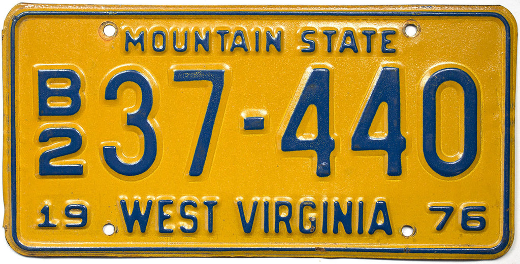 1976 West Virginia Truck License Plate | Brandywine General Store